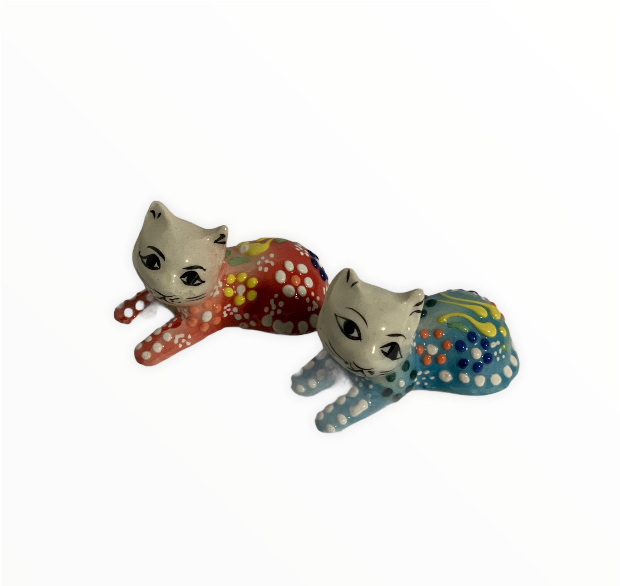 Hand-Painted Turkish Cat Figurine- Mini Sitting Design "Set of 2 ...